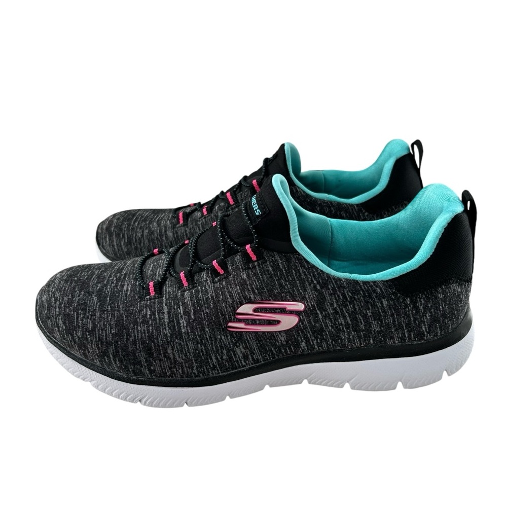 Skechers Summits Quick Getaway Black Slip On Sneakers… - Gem